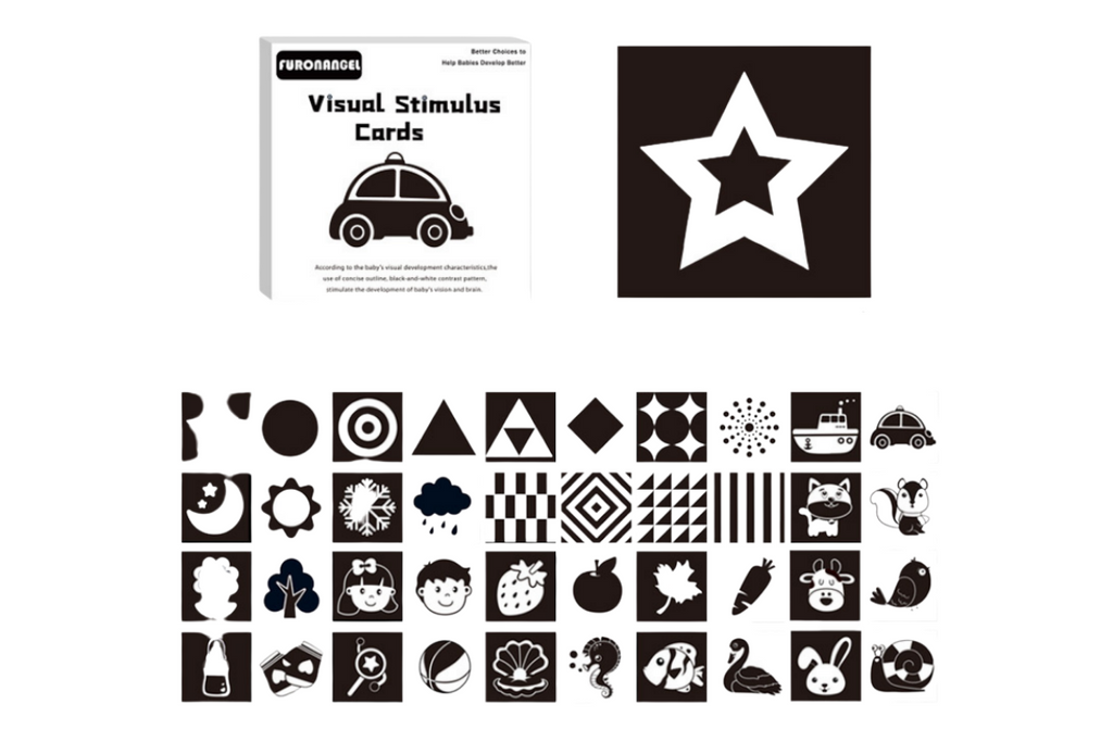 Black/White Star Vision Stimulation Flash Cards – One Dollar Only