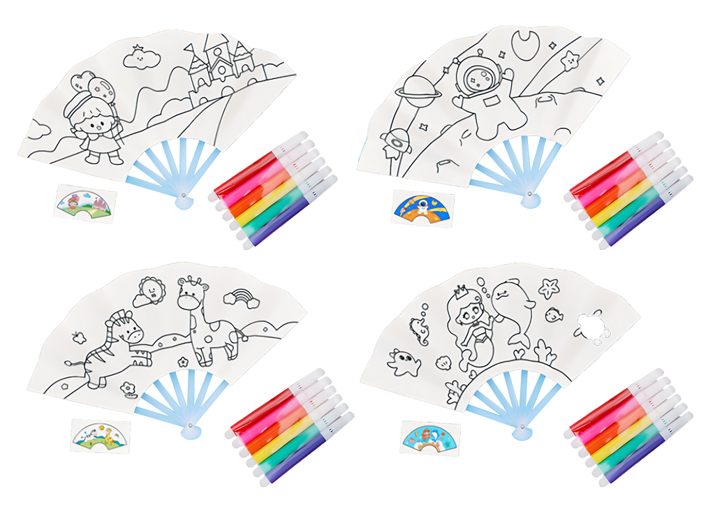 DIY Traditional Colouring Fan – One Dollar Only