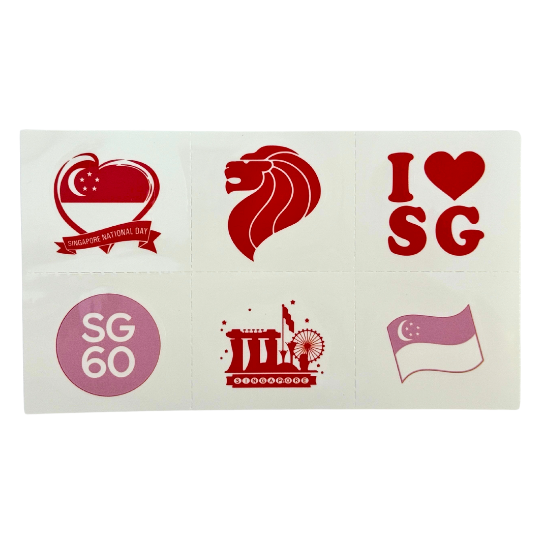 SG60 Singapore Theme Tattoo Sticker – One Dollar Only