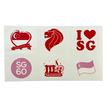 SG60 Singapore Theme Tattoo Sticker – One Dollar Only
