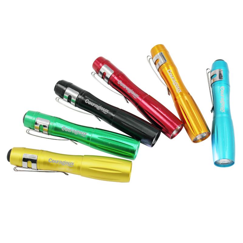 Coloured Torch Light With Metal Clip (Small) – One Dollar Only