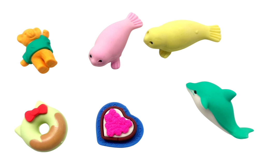Novelty 4 Piece Eraser Set – One Dollar Only