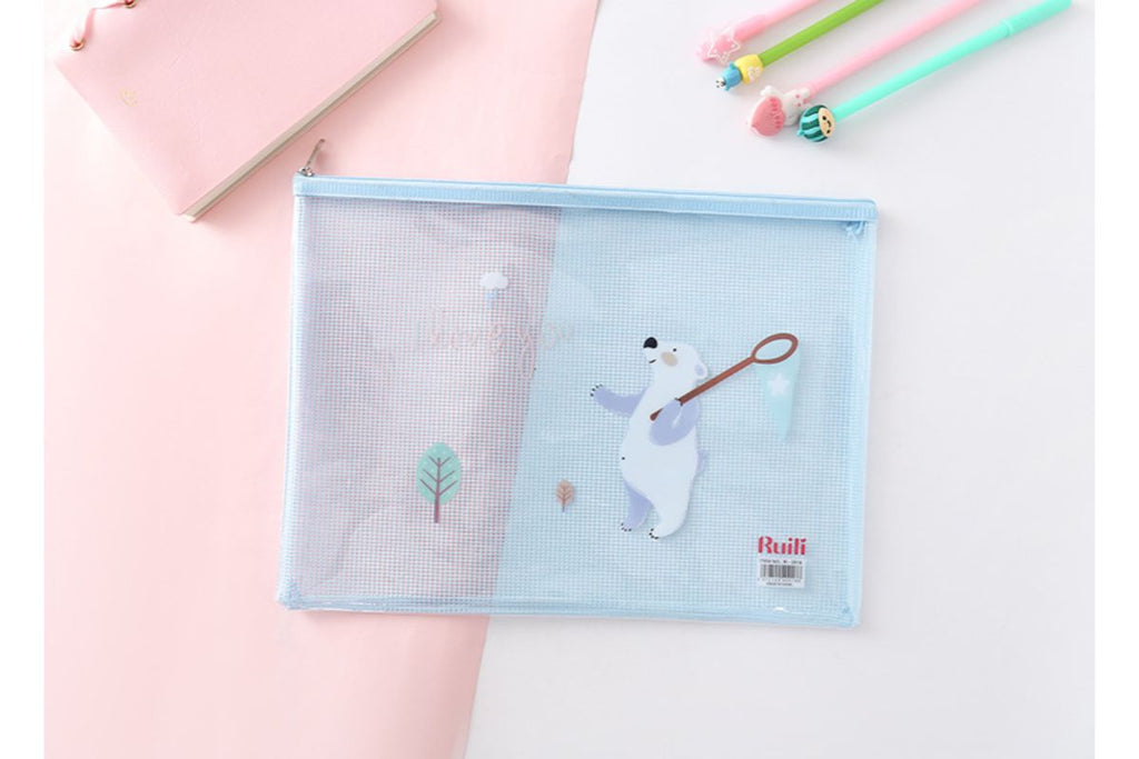 A5 Cute Cartoon Animal Design Zip Case – One Dollar Only